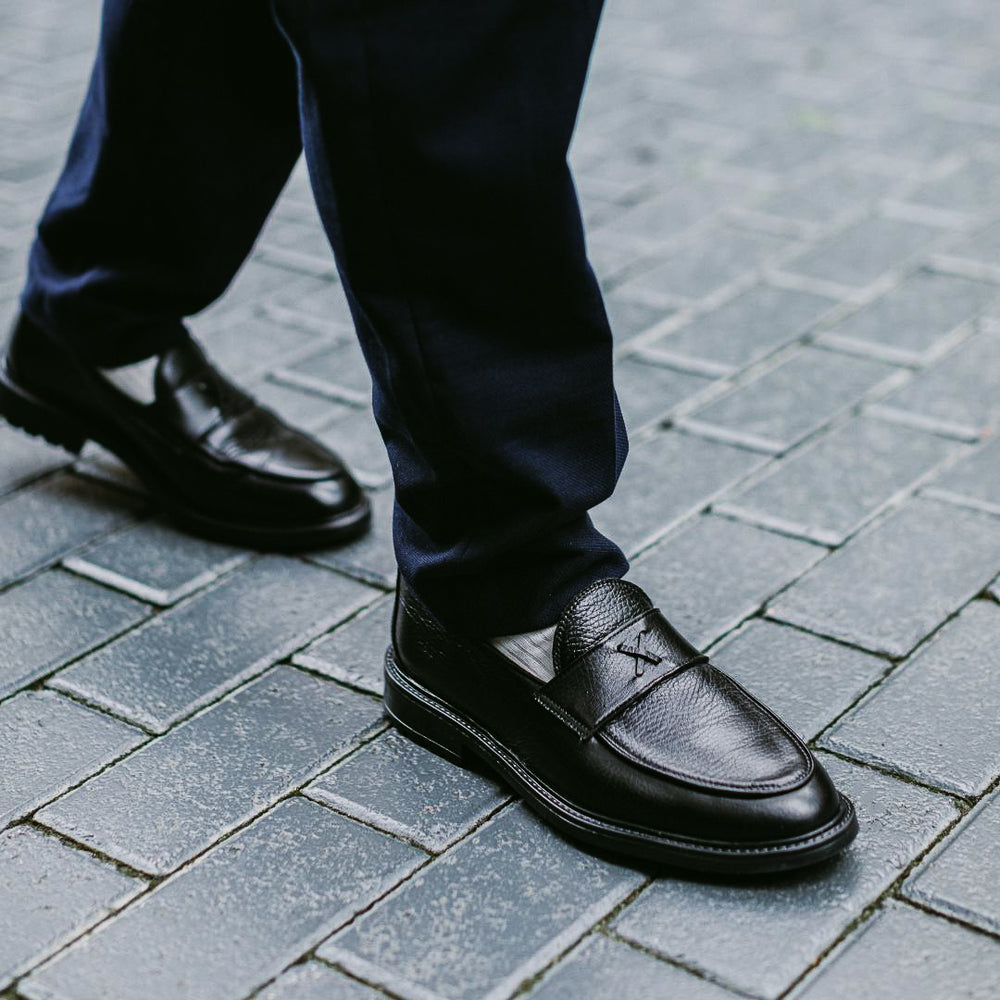 Men's Black Pebbled Leather Lug Centesimo Sale price $448.00 USD