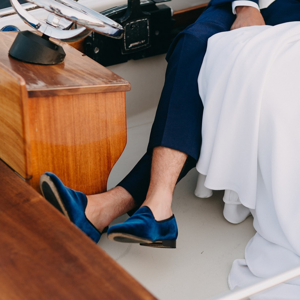 Men's Blue Velvet Slipper II Sale price $475.00 USD